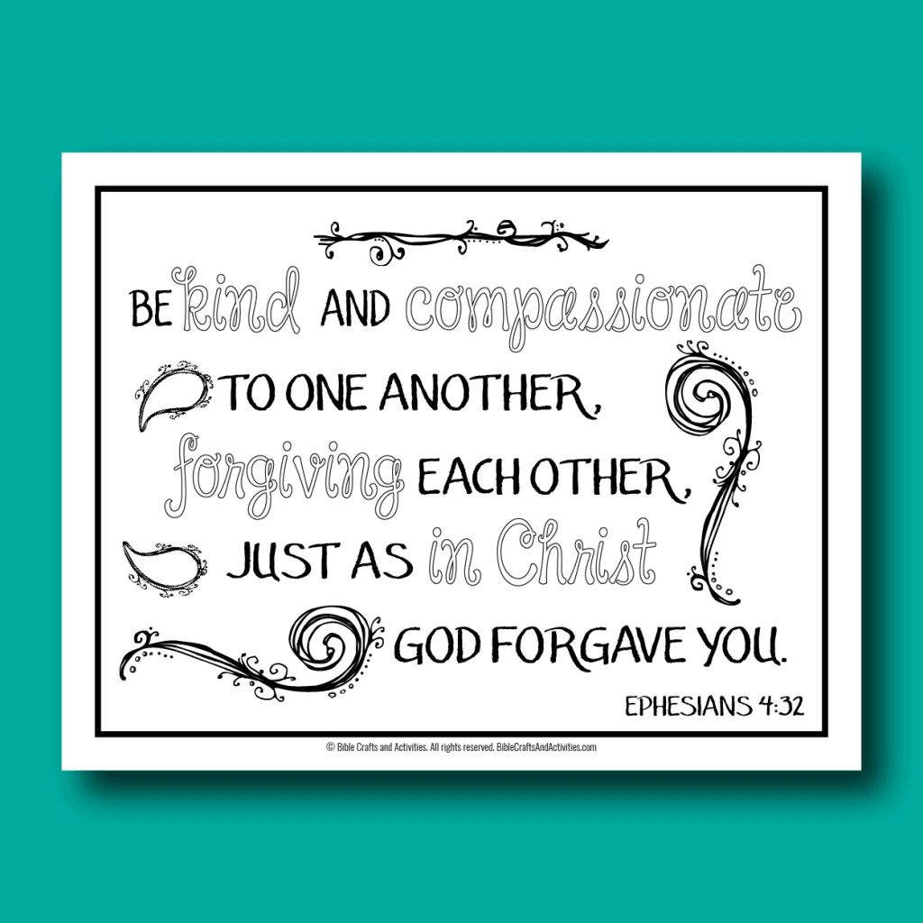 Bible verse coloring page ephesians 4 32 Bible Crafts And Activities