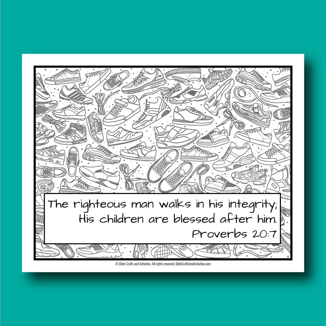 Bible verse coloring page proverbs 20 7 Bible Crafts And Activities