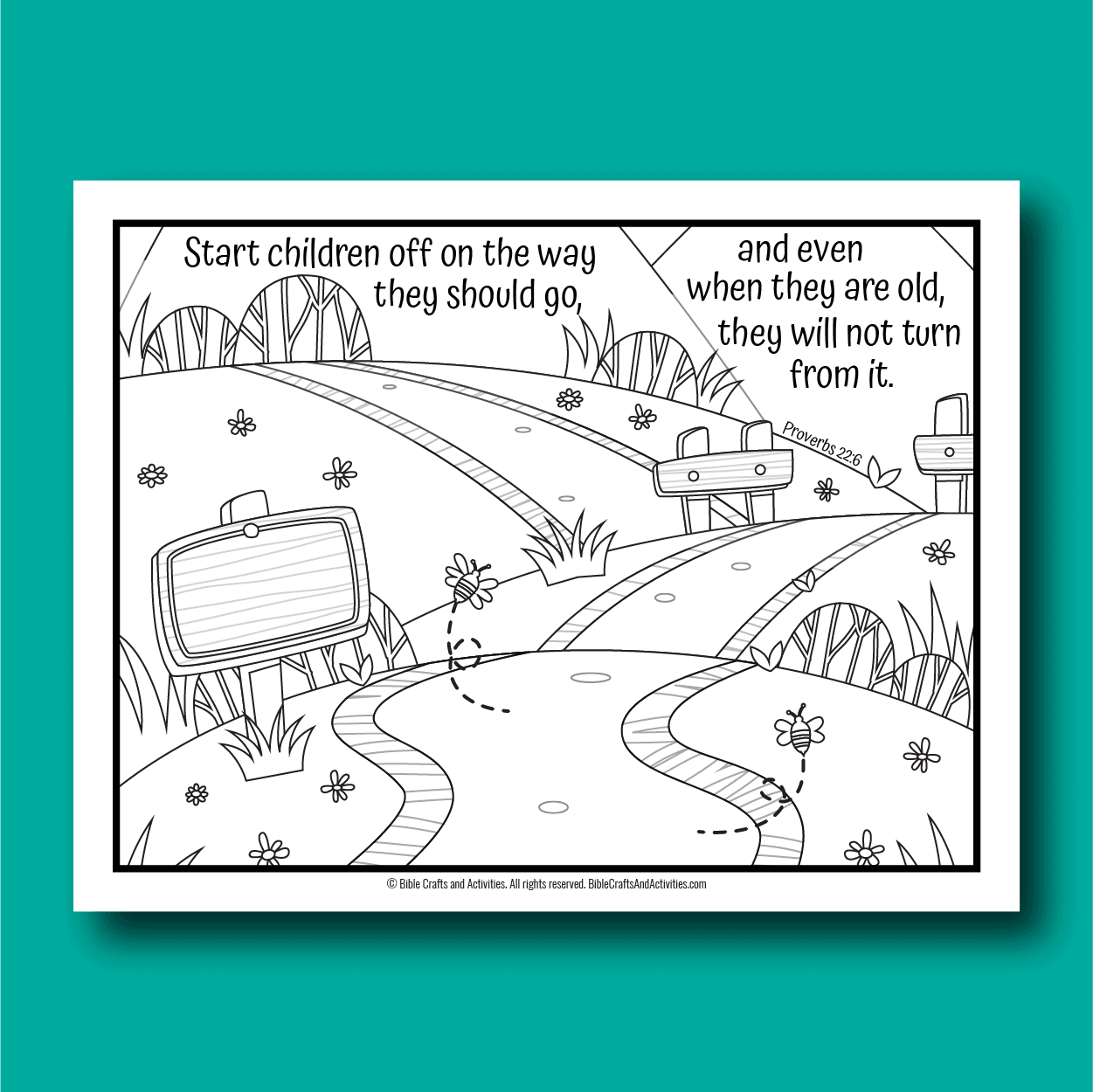 Bible verse coloring page proverbs 22 6 Bible Crafts And Activities