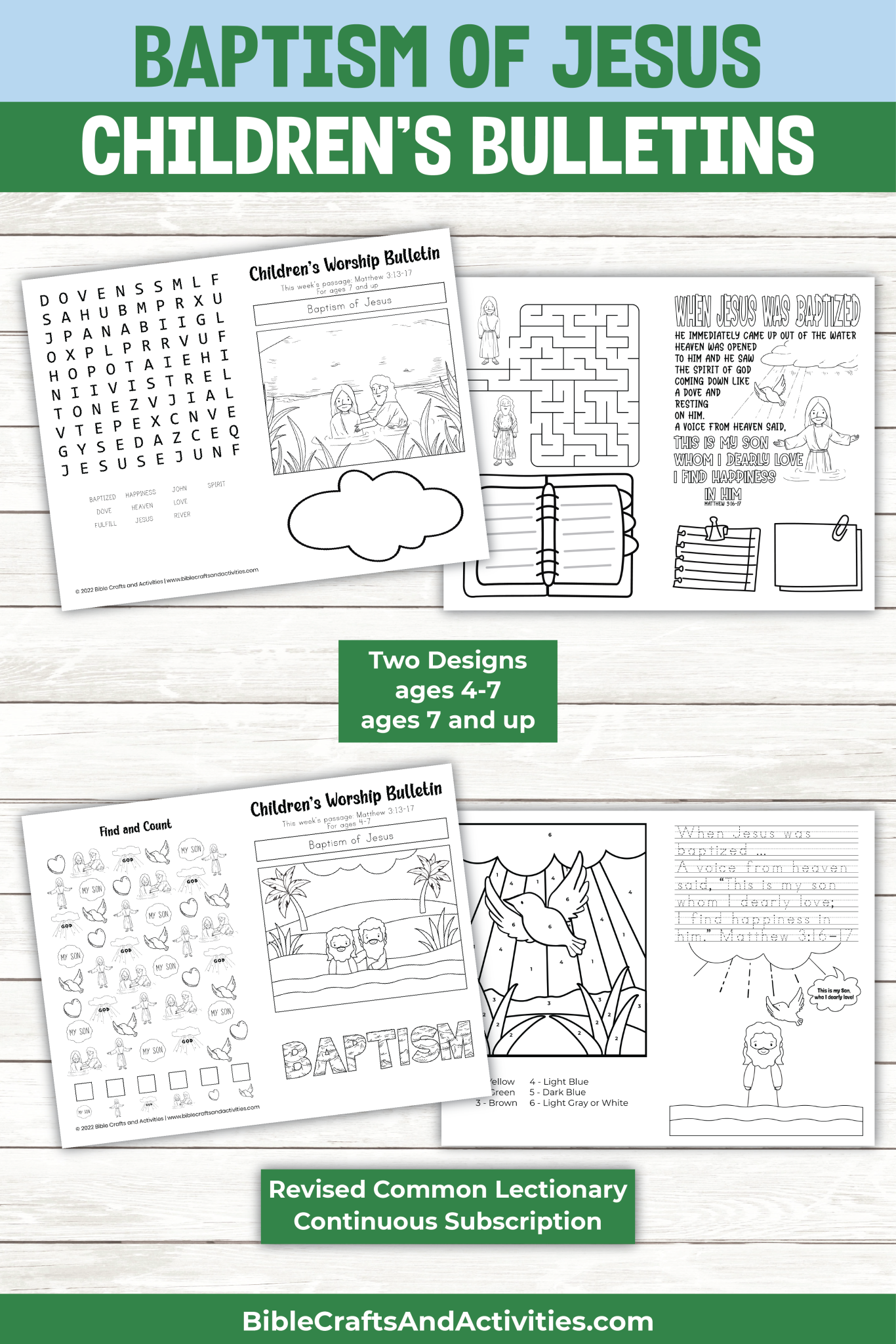 Baptism of Jesus | Matthew 3:13-17 | Epiphany 1A - Bible Crafts and ...