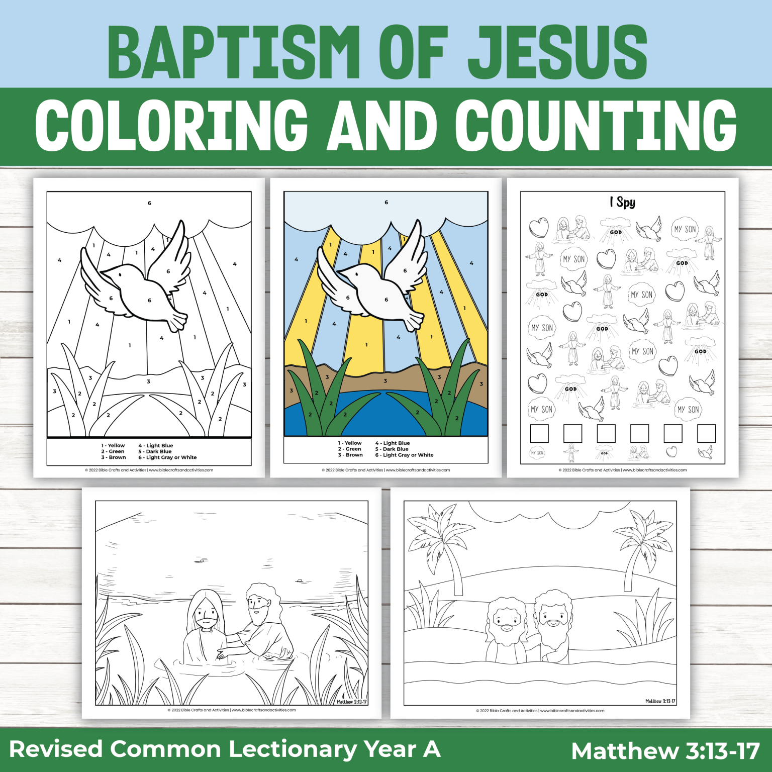 Baptism of Jesus | Matthew 3:13-17 | Epiphany 1A - Bible Crafts and ...
