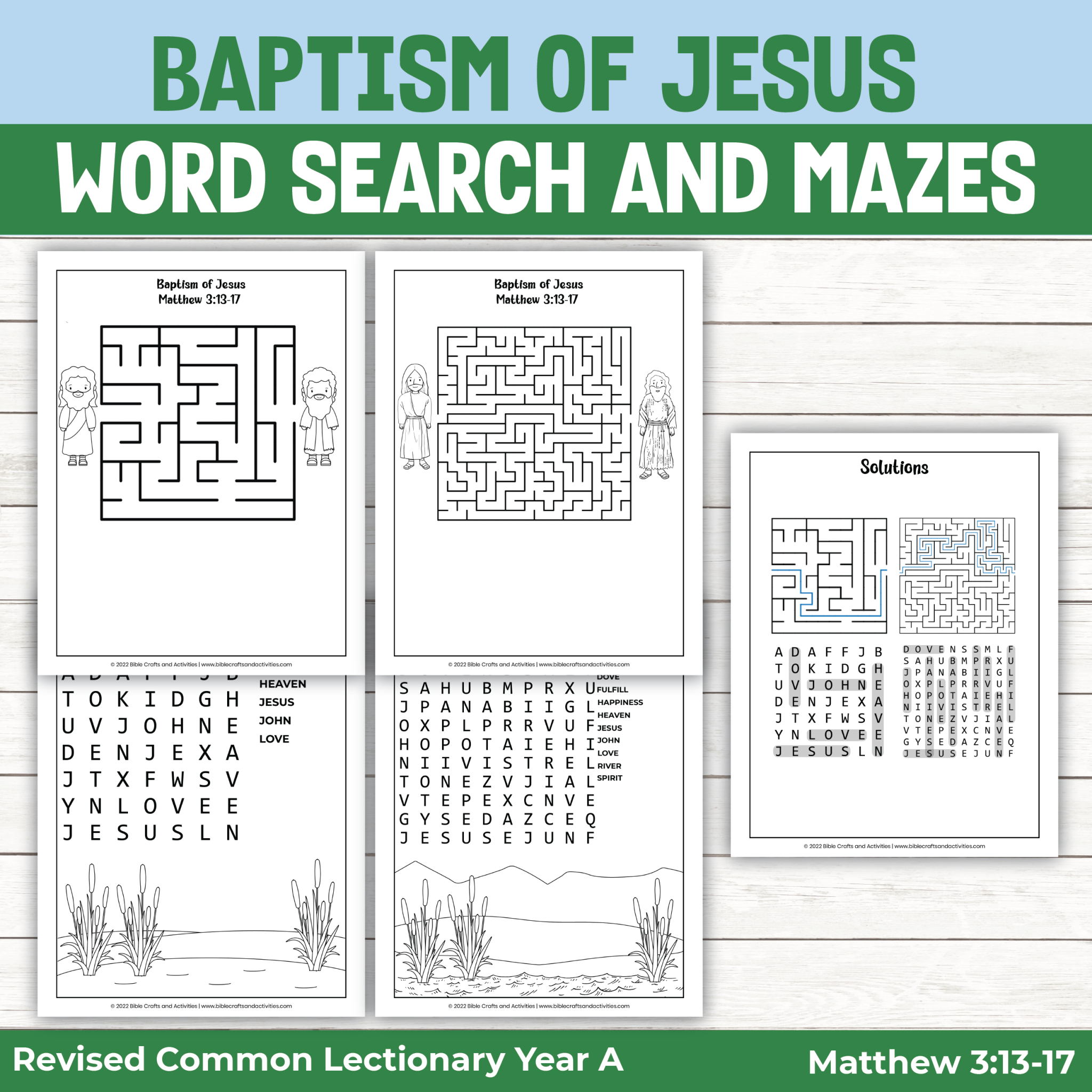 Baptism of Jesus | Matthew 3:13-17 | Epiphany 1A - Bible Crafts and ...