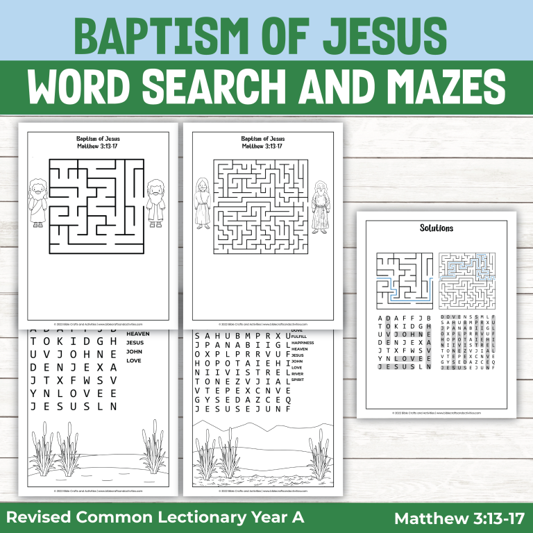 Baptism of Jesus | Matthew 3:13-17 | Epiphany 1A - Bible Crafts and ...