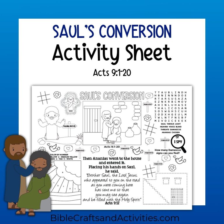 Saul's Conversion | Acts 9:1-20 - Bible Crafts and Activities